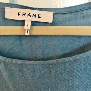 Frame Denim | Tops | Frame Denim Boxy Linen Popover Blue Size Small ...